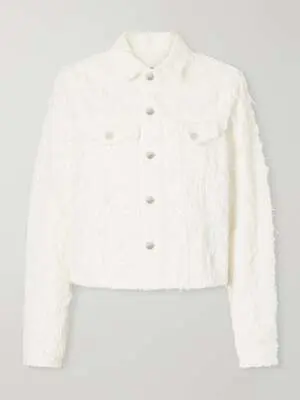HAIKURE Cherry Frayed Denim Jacket