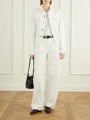HAIKURE Cherry Frayed Denim Jacket - Neutrals