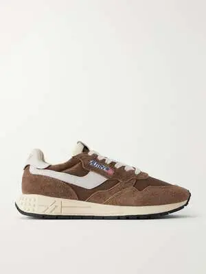 AUTRY Reelwind Low Suede-trimmed Leather Sneakers - Brown