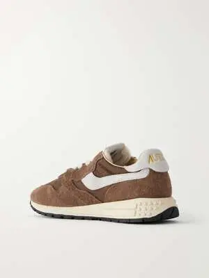 AUTRY Reelwind Low Suede-trimmed Leather Sneakers - Brown
