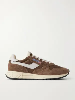 AUTRY Reelwind Low Suede-trimmed Leather Sneakers - Brown