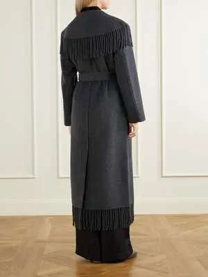 Simkhai Carrie Fringed Wool-blend Coat