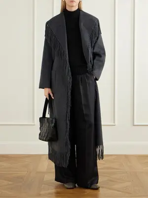 Simkhai Carrie Fringed Wool-blend Coat