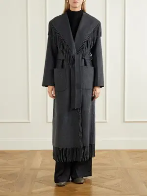Simkhai Carrie Fringed Wool-blend Coat