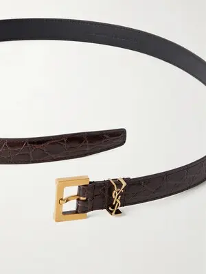 Saint Laurent Cassandre Belt - Brown