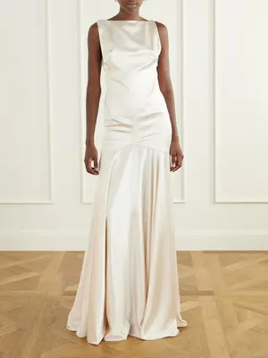 ILKYAZ OZEL Datura Draped Satin Gown