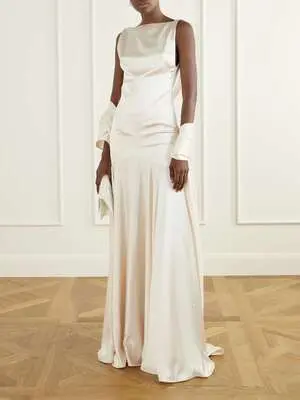 ILKYAZ OZEL Datura Draped Satin Gown