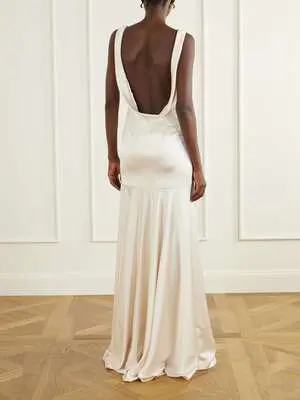 ILKYAZ OZEL Datura Draped Satin Gown