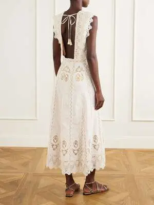 Johanna Ortiz Grace In The Open Fields Crochet Maxi Dress