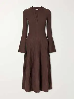 Simkhai Genna Ribbed Woven Midi Dress