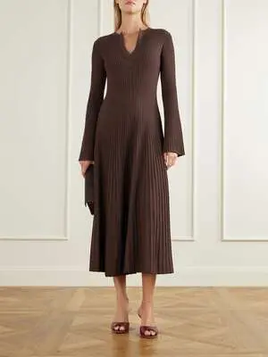 Simkhai Genna Ribbed Woven Midi Dress