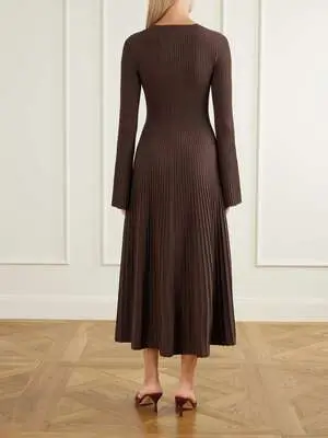 Simkhai Genna Ribbed Woven Midi Dress