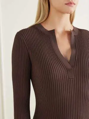 Simkhai Genna Ribbed Woven Midi Dress