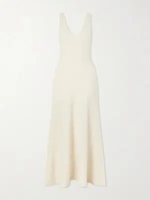Gabriela Hearst Lady Hall Plush-effect Cashmere And Silk-blend Maxi Dress - Neutrals