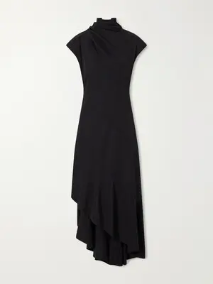 Proenza Schouler Elodine Draped Jersey Maxi Dress - Black
