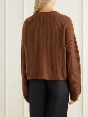 Le Kasha Bresil Ribbed Cashmere Cardigan - Brown
