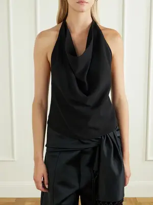 ILKYAZ OZEL Assisi Draped Crepe Top