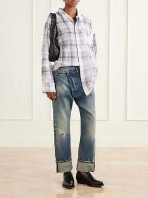 R13 Cuffed Crossover Jean X Straight-leg Jeans