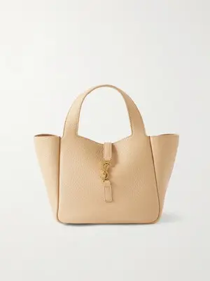 Saint Laurent SAINT LAURENT Le 5 À 7 Bea Mini Textured-leather Tote Neutrals