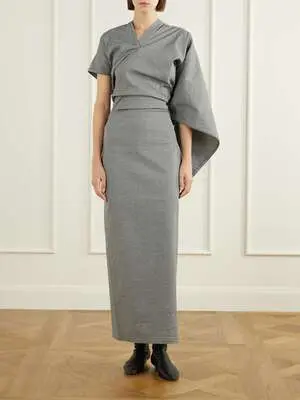 Issey Miyake Allow Draped Stretch Washi-blend Maxi Dress