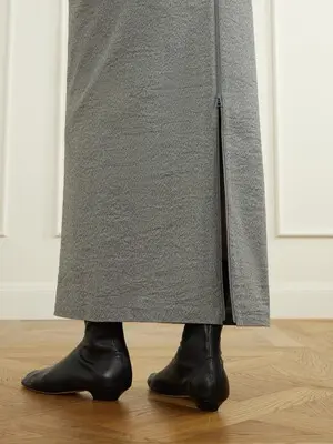 Issey Miyake Draped Stretch Washi-blend Maxi Dress - Gray