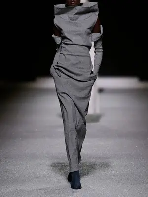 Issey Miyake Draped Stretch Washi-blend Maxi Dress - Gray