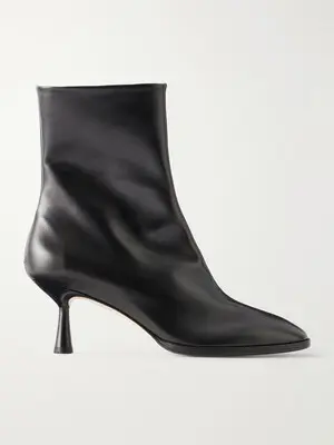 AeydĒ Catherine 65 Leather Ankle Boots - Black