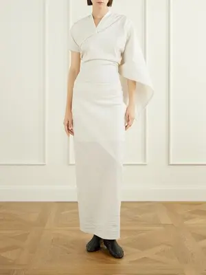 Issey Miyake Draped Stretch Washi-blend Maxi Dress - Neutrals
