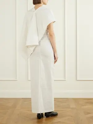 Issey Miyake Draped Stretch Washi-blend Maxi Dress - Neutrals