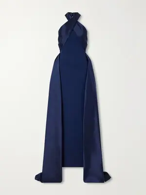 Solace London Rumi Halterneck Crepe Gown