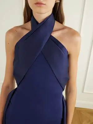 Solace London Rumi Halterneck Crepe Gown
