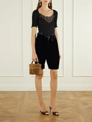 Saint Laurent Gaby Quilted Suede Mini Bag - Brown