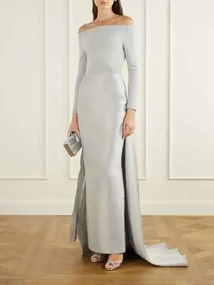 Solace London Winslow Off-the-shoulder Crepe Gown