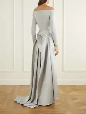 Solace London Winslow Off-the-shoulder Crepe Gown