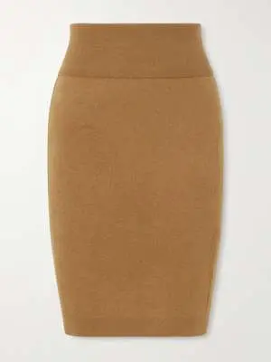 Stella McCartney Wool Midi Skirt - Camel