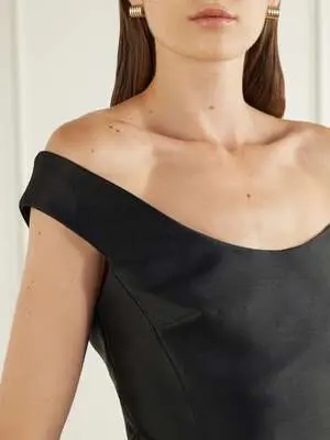 Solace London Pieta Off-the-shoulder Twill Gown