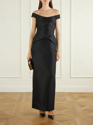 Solace London Off-the-shoulder Twill Gown