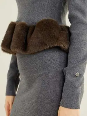 Stella McCartney Shearling-trim Wool-blend Cardigan