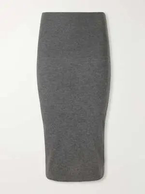 Stella McCartney Wool Midi Skirt - Dark Gray