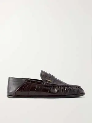 Saint Laurent Logo-embellished Leather Penny Loafers