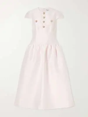 SELF-PORTRAIT Embellished Taffeta Midi Dress - Pink