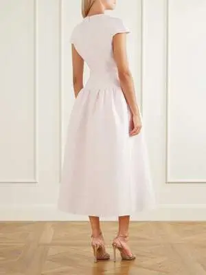 SELF-PORTRAIT Embellished Taffeta Midi Dress