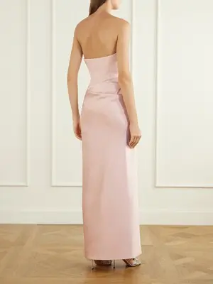 Solace London Seri Strapless Crepe Gown