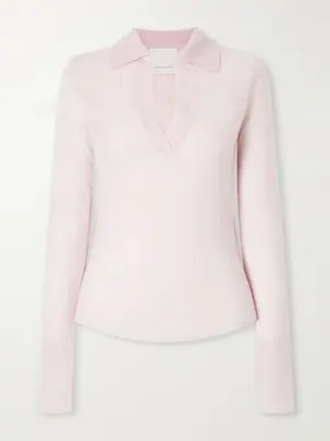 Citizens Of Humanity Simone Ribbed Wool And Cashmere-blend Polo Sweater - Pink
