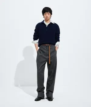Bottega Veneta Wool Polo Sweater - Midnight Blue