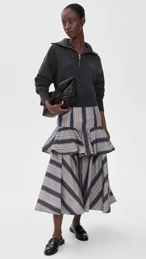 Zimmermann Valiant Peplum Midi Skirt