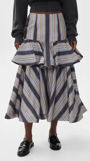 Zimmermann Valiant Peplum Midi Skirt