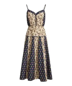 Ralph Lauren Sleeveless Mixed-print Paneled Dress