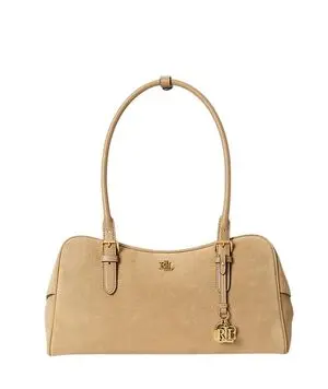 Ralph Lauren Suede Marcy Zip Satchel - Tan