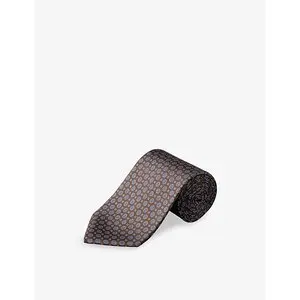 Eton Medallion-print Silk Tie - Brown